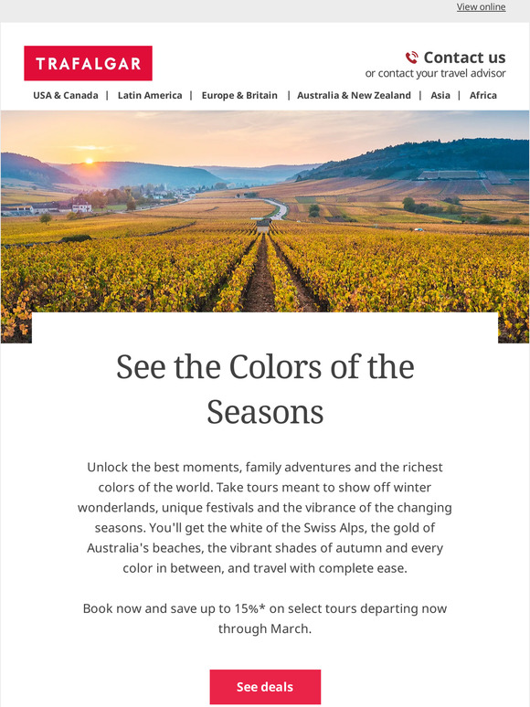Trafalgar Tours: See the Colors of the Seasons | Milled