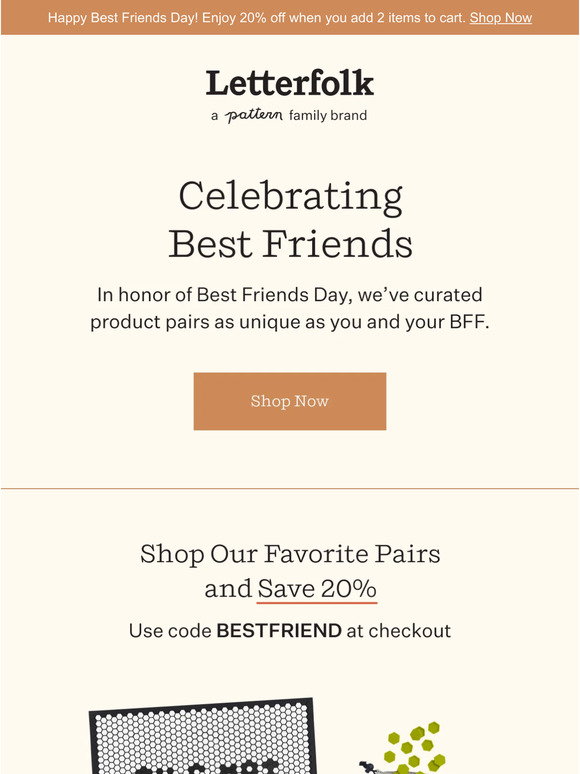 Letterfolk: Happy National Best Friends Day! | Milled