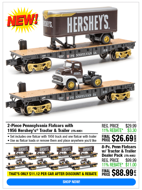 Menards: New! Flatcars with 1956 Tractor & Trailers! | Milled