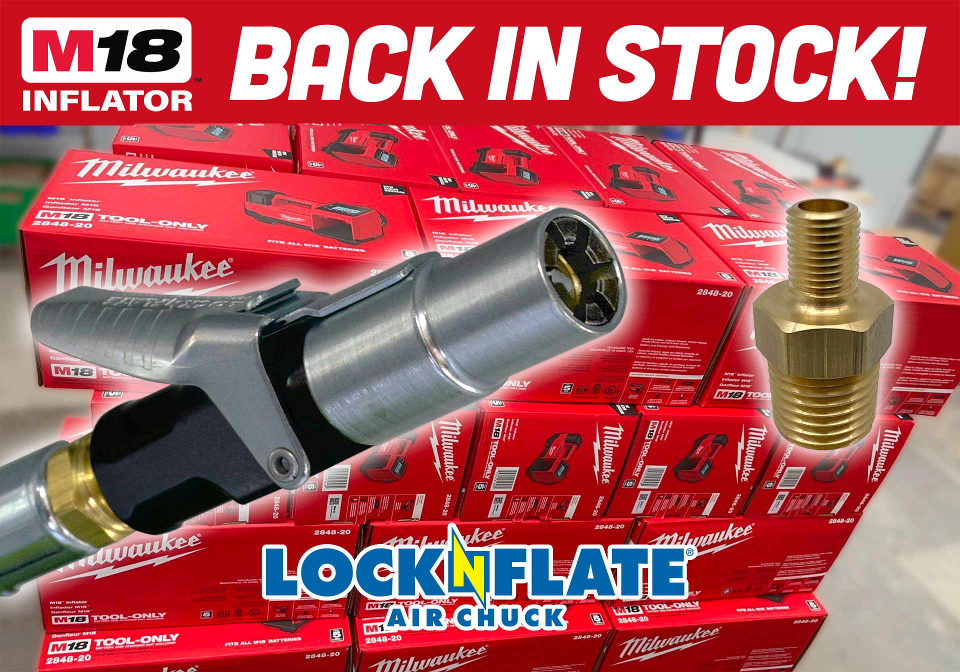 LockNLube: Milwaukee® M18™ Cordless Tire Inflator BACK IN STOCK! | Milled