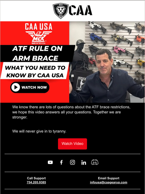 CAA: ATF Rule On Arm Brace - MCK Will Always Be Legal | Milled