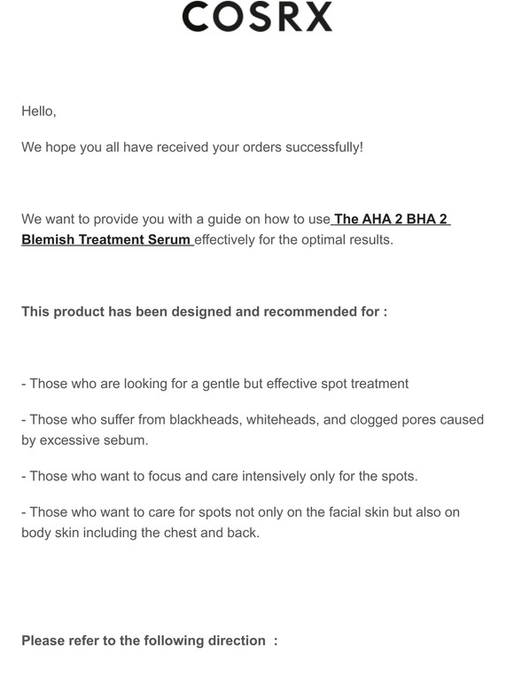 COSRX: Did you well recieved the item? Here is the guide on how to use ...