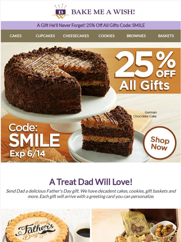 Bake Me A Wish: Top Father’s Day Gifts to Send - Save 25%! | Milled