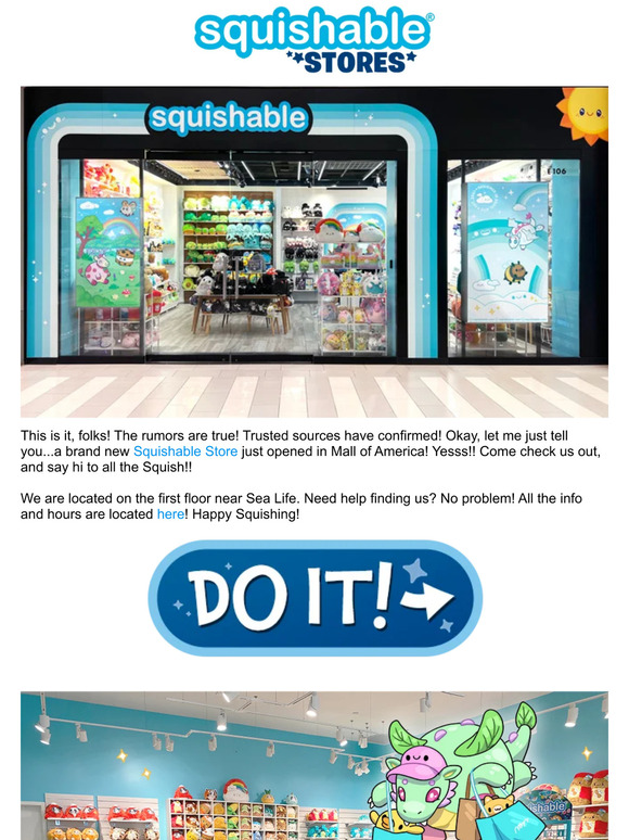 Squishable: We just opened at Mall of America!! 🎉 | Milled