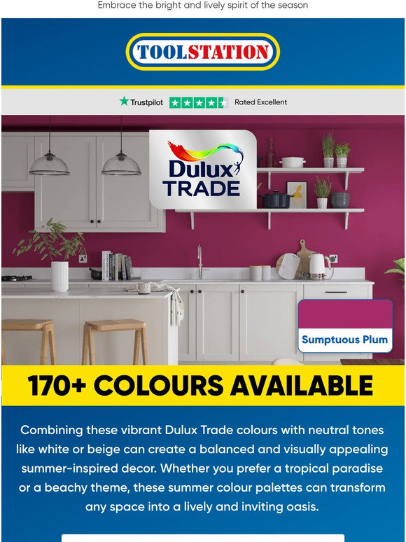 Toolstation: Dulux Trade: Colour palettes for summer | Milled