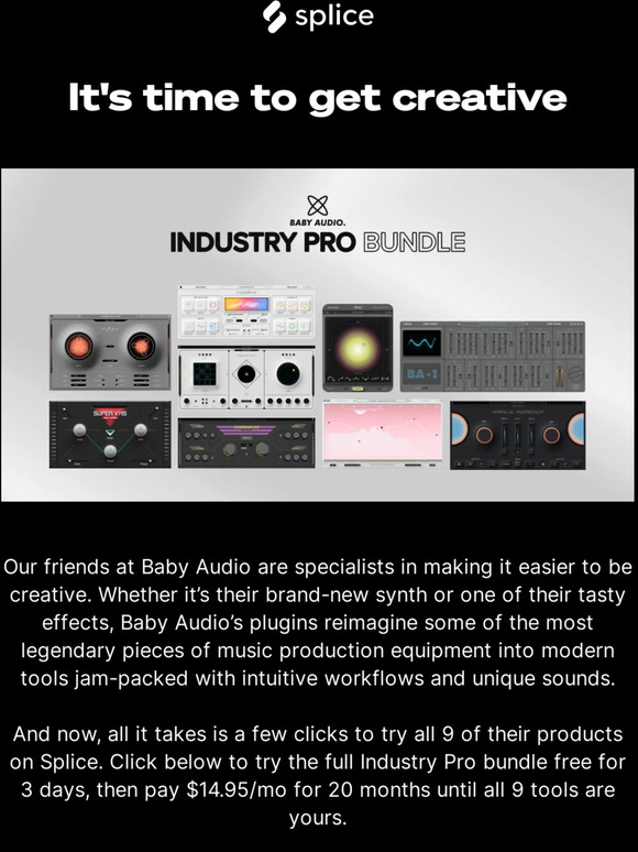 Splice: Try Free—the full Baby Audio bundle | Milled