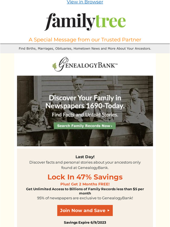 Family Tree Magazine: Last Day! Get 2 Months Free! Access 330+ Years of ...