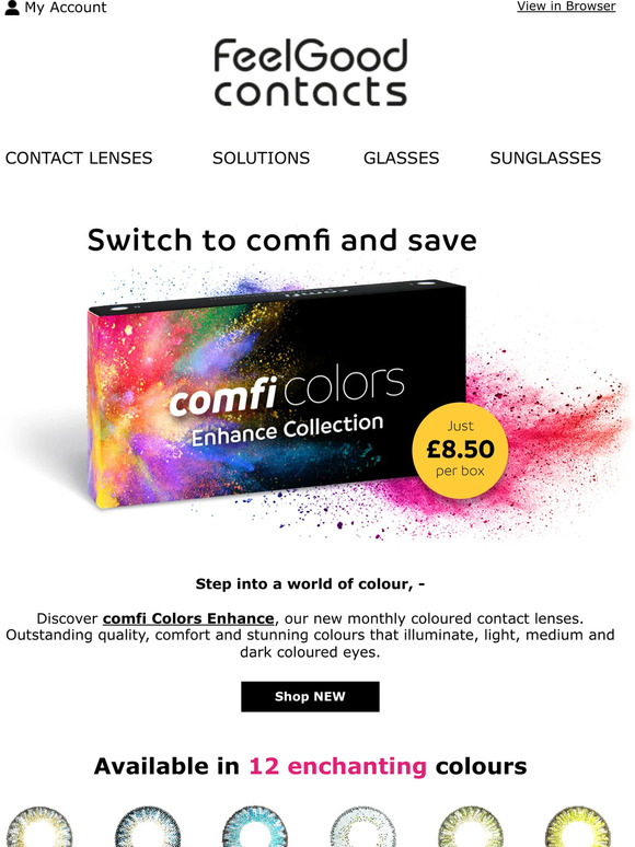 Feel Good Contacts: Switch to comfi Colors Enhance and save BIG 💰 | Milled