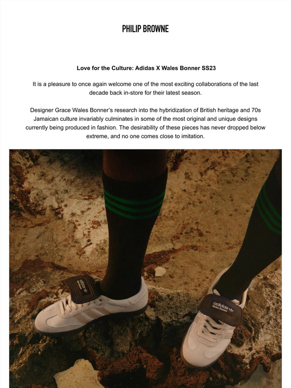 Philip Browne: Adidas X Wales Bonner has arrived at Philip Browne | Milled