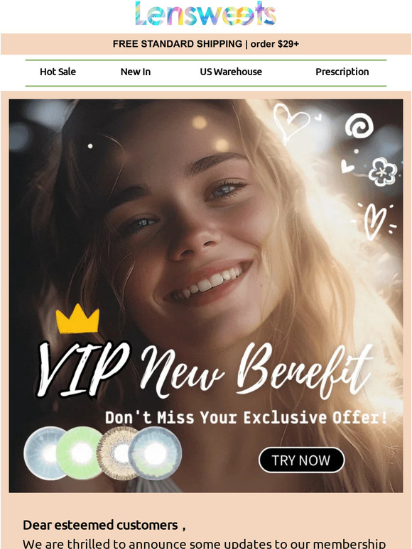 Lensweets: 👑 VIP Reminder! You Exclusively Enjoy the New $2 Off Benefit ...