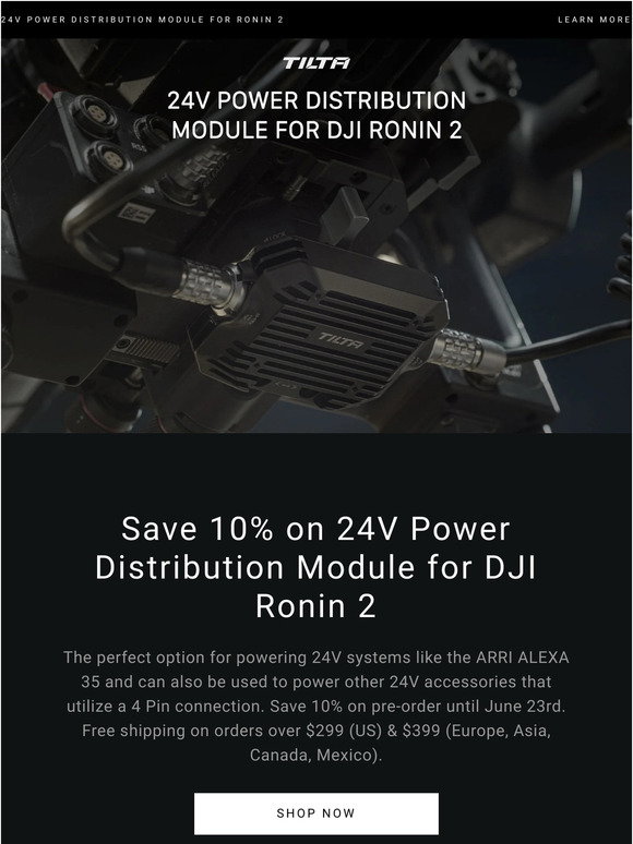 Tilta: 24V Power Distribution Module for DJI Ronin 2 - Save 10% | Milled