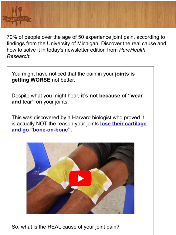 PaleoPlan: Bone on bone joints? Try this 15 second solution | Milled