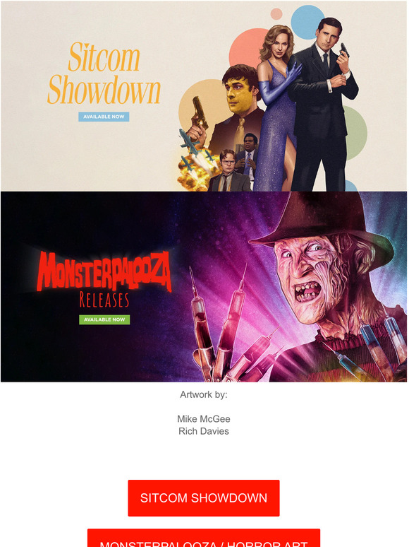 Hero Complex Gallery: 🔵 2 NEW SHOWS ! · SITCOM SHOWDOWN · MONSTERPALOOZA HORROR ARTWORK ! | Milled