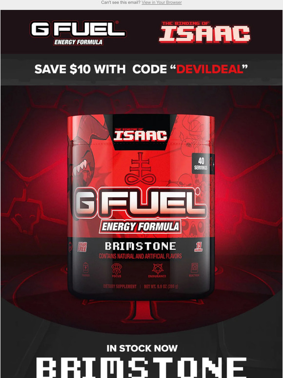 G FUEL: BRIMSTONE INSPIRED BY BINDING OF ISAAC 🔥🔥 | Milled