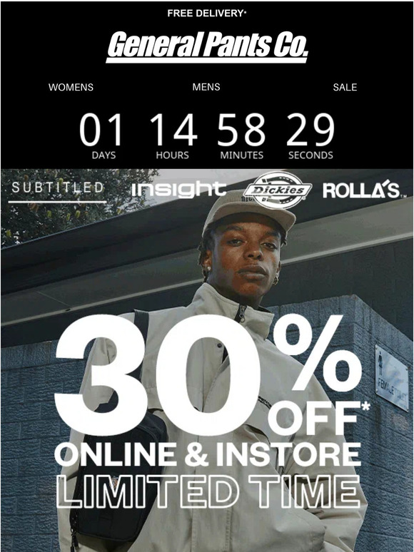 General Pants: FLASH SALE: 30% OFF* in-store & online. | Milled