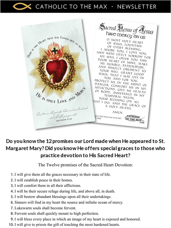 Catholic to the Max: FREE Holy Cards for Sacred Heart Month! | Milled