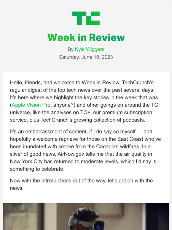 TechCrunch: Week in Review - Apple unveils the Vision Pro, iOS 17 ...