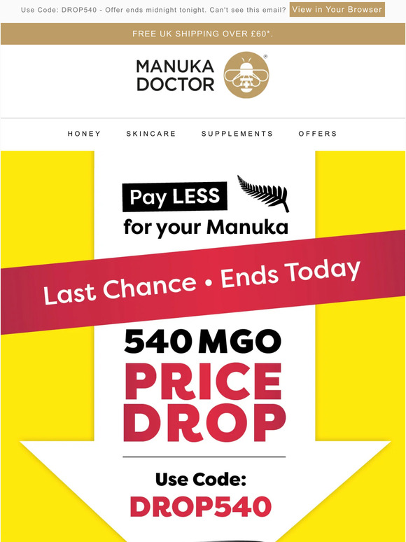Manuka Doctor: Honey, 540 MGO Price Drop ends today! | Milled