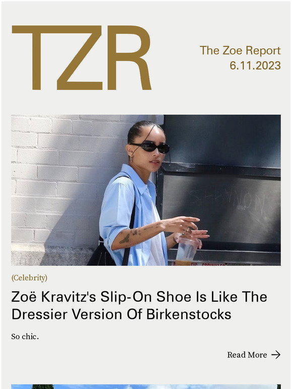 The Zoe Report: Zoë Kravitz's Slip-On Shoe Is Like The Dressier Version ...