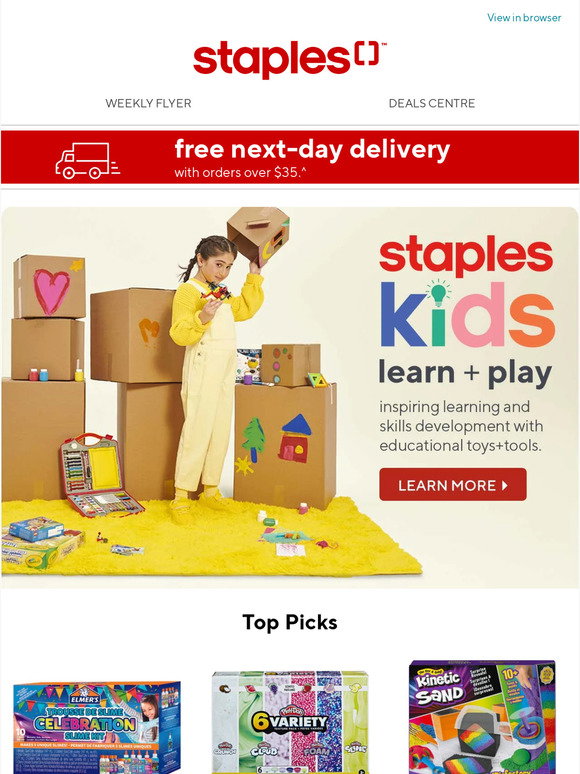 Staples: Join the fun: Introducing kids learn + play | Milled