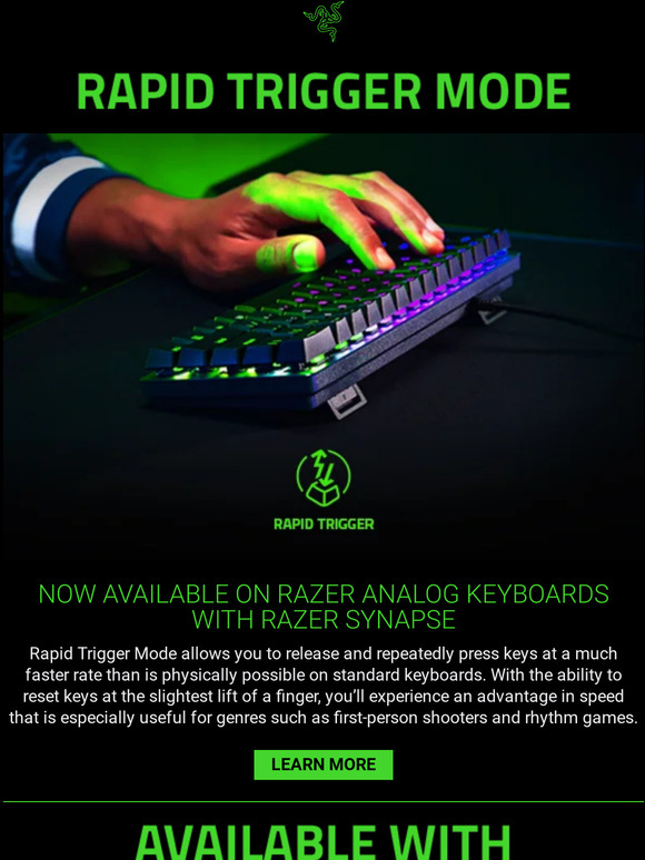 Razer: Get Rapid Trigger Mode for Razer Analog Keyboards | Milled