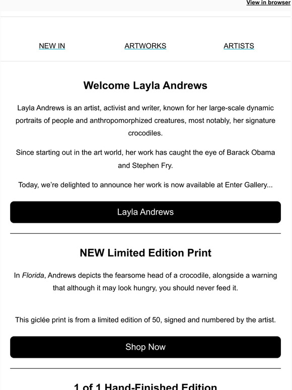 Enter Gallery: Introducing Layla Andrews | Milled