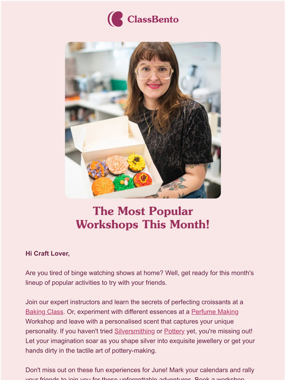 ClassBento: The Most Popular Workshops This Month! 🔥 | Milled