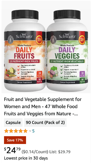 BioSchwartz: Deal on our new daily fruits and veggies capsules | Milled