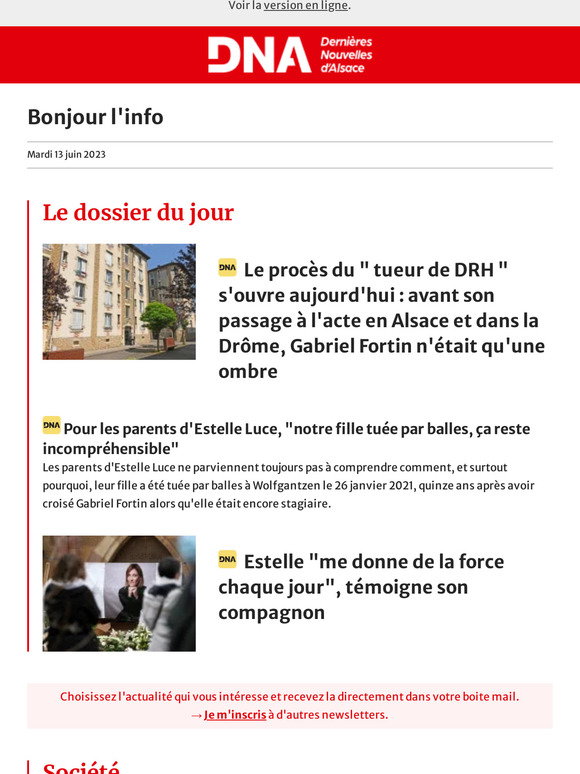 Dernières Nouvelles d'Alsace - DNA: La Matinale des DNA | Milled