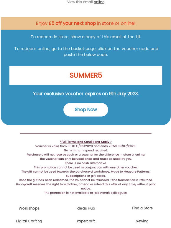 Hobbycraft: Your £5 off voucher for summer crafting! ☀ | Milled