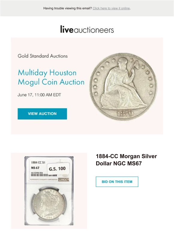 LiveAuctioneers: Gold Standard Auctions | Multiday Houston Mogul Coin ...