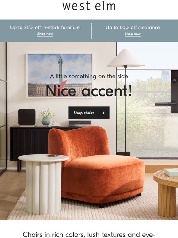 West Elm: Accent chairs in modern colors & silhouettes | Milled