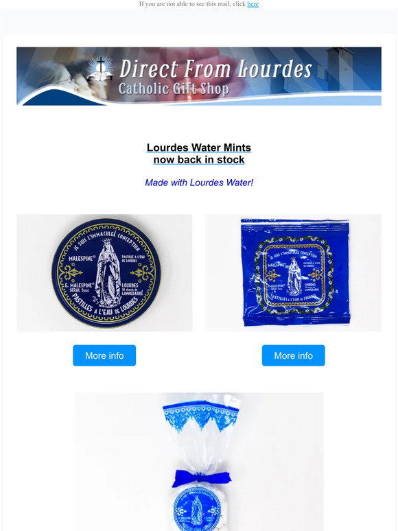 Catholic Gift Shop: Lourdes Water Mints now back in stock | Milled