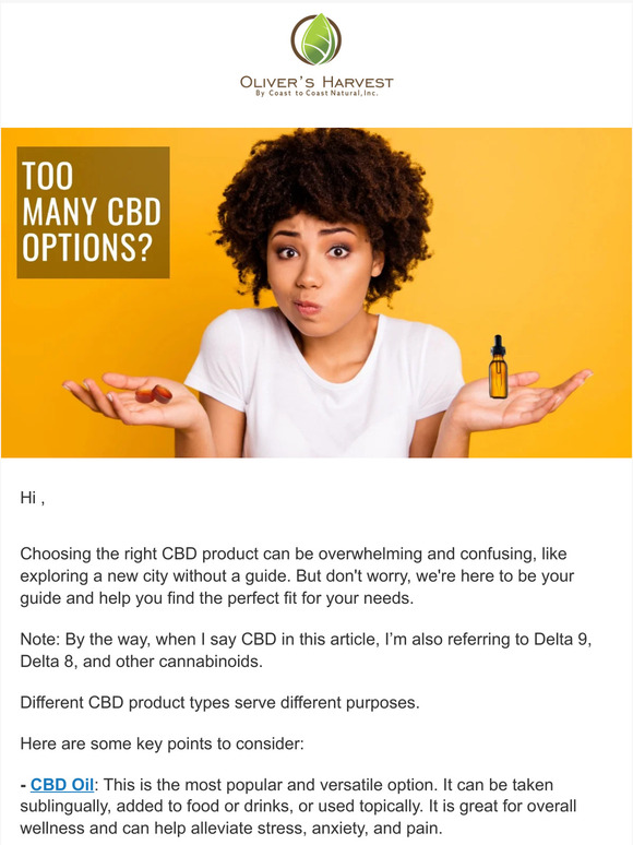 Oliver's Harvest: 💚 Do You Know Why There Are Different CBD Product ...