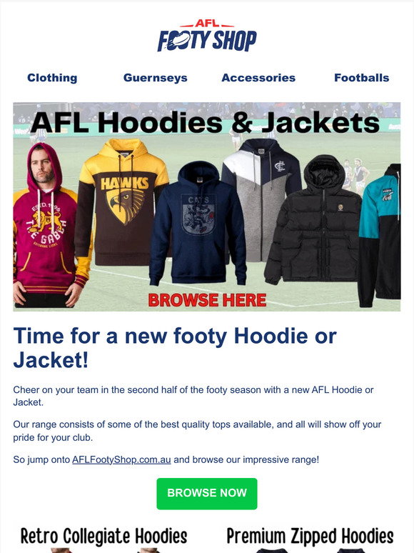 AFL Footy Shop: 👌AFL Hoodies and Jackets - great styles at great prices ...