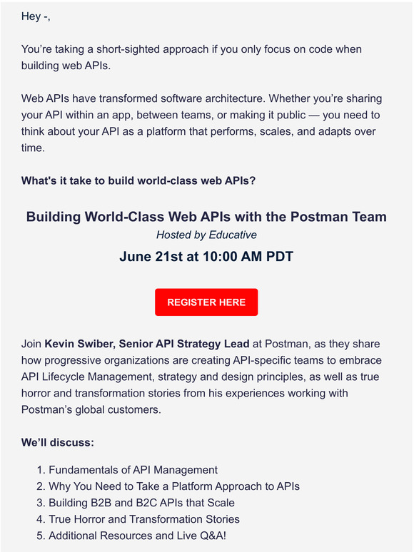 Educative: Building World-Class Web APIs with the Postman Team | Milled