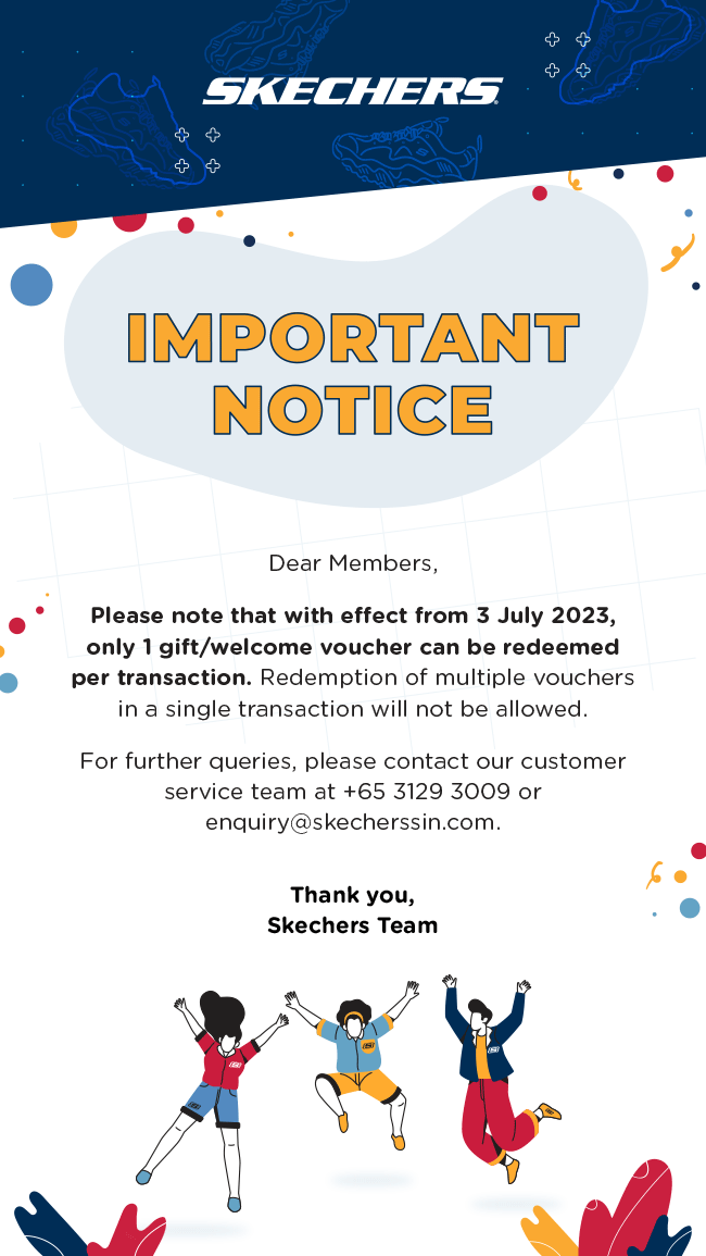 Skechers: Important Notice: Changes to Member's Voucher Redemption | Milled