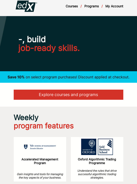 edX: —, take the next step in your career story | Milled