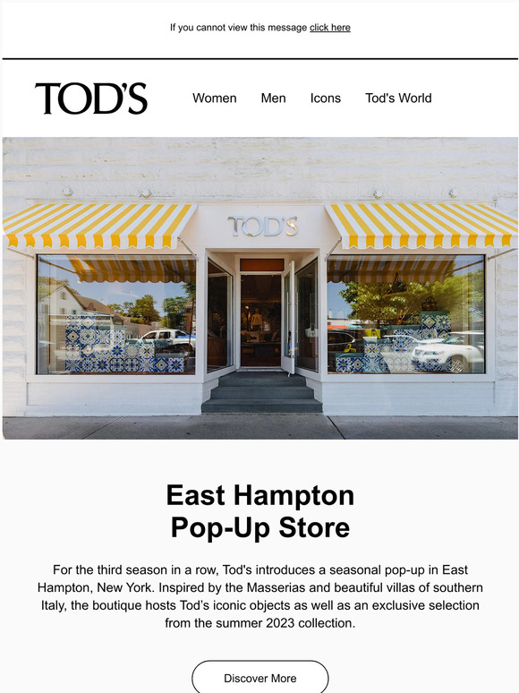 Tod's: Discover Tod's East Hampton Pop-Up Store | Milled