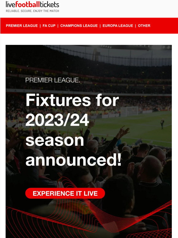 Live Football Tickets: 🚨 The Schedule for the 2023/2024 Campaign is ...