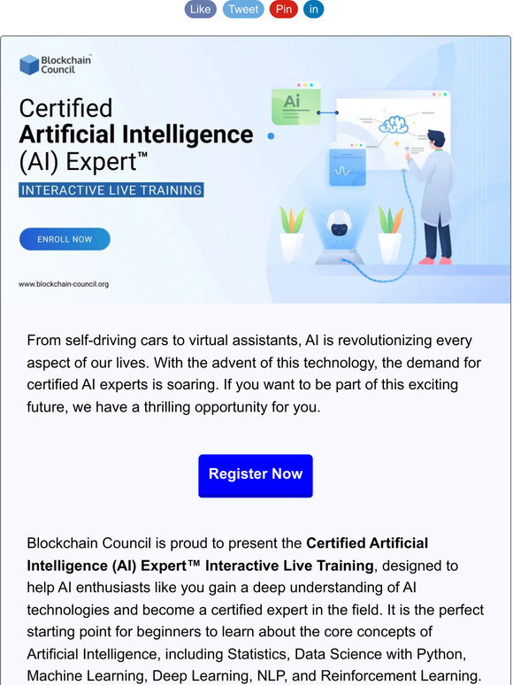 Blockchain Council: 📣 Final Reminder: Certified Artificial Intelligence ...