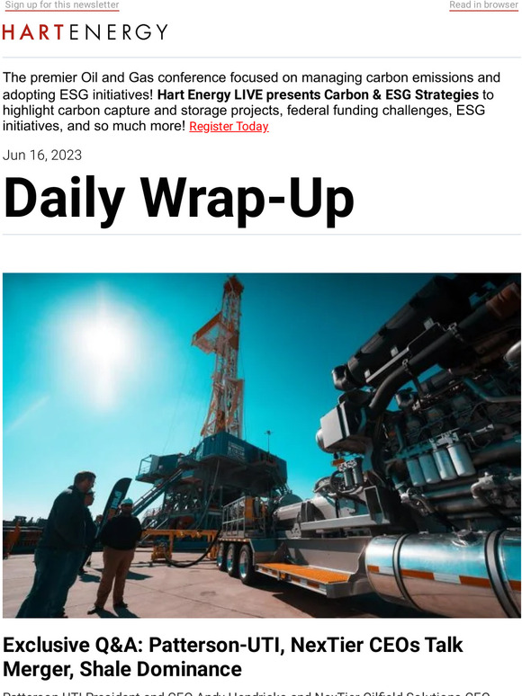 Hart Energy: Daily Wrap-Up: Patterson-UTI, NexTier CEOs Talk Merger ...
