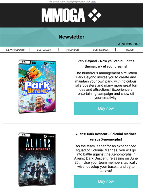 MMOGA: MMOGA - Win 50€ PSN Gift Card! Park Beyond! Aliens Dark Descent ...