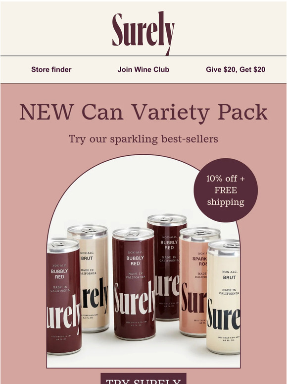Surely Wine: NEW Variety Pack | Milled
