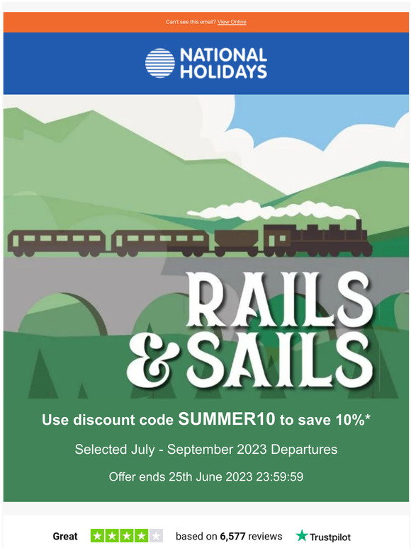 National Holidays: Rails and Sails breaks from just £129 | Milled
