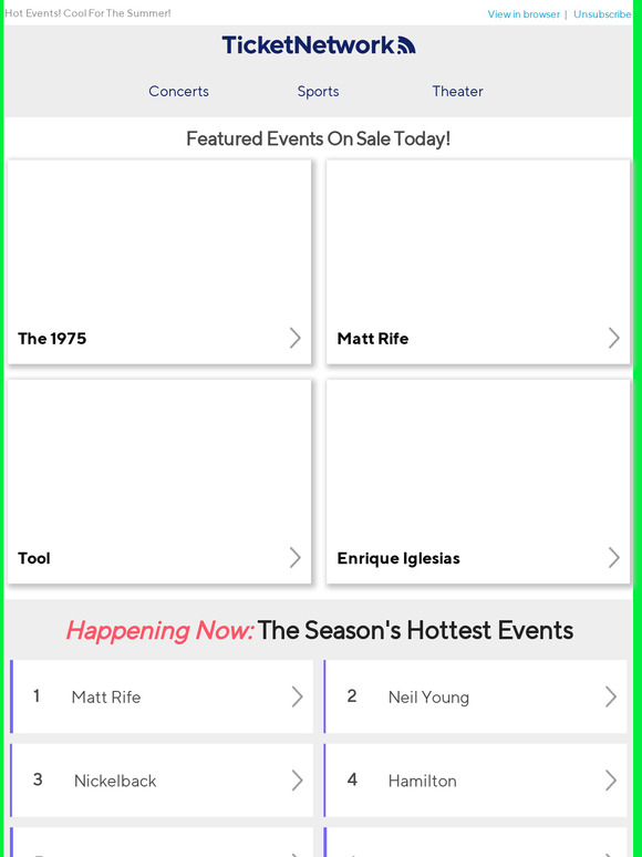 Ticket Network: The 1975 / Matt Rife / Tool / Enrique Iglesias / and ...