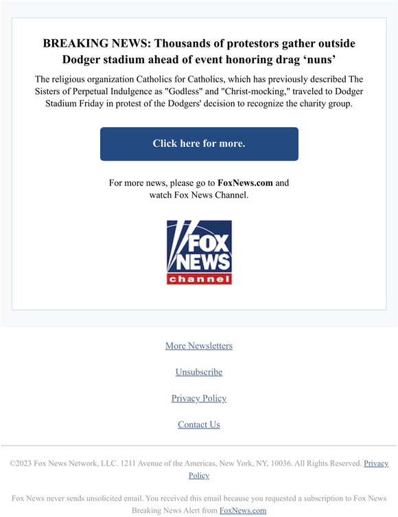 Fox News: BREAKING NEWS: Thousands of protestors gather outside Dodger ... Fox News: BREAKING NEWS: Thousands of protestors gather outside Dodger ...