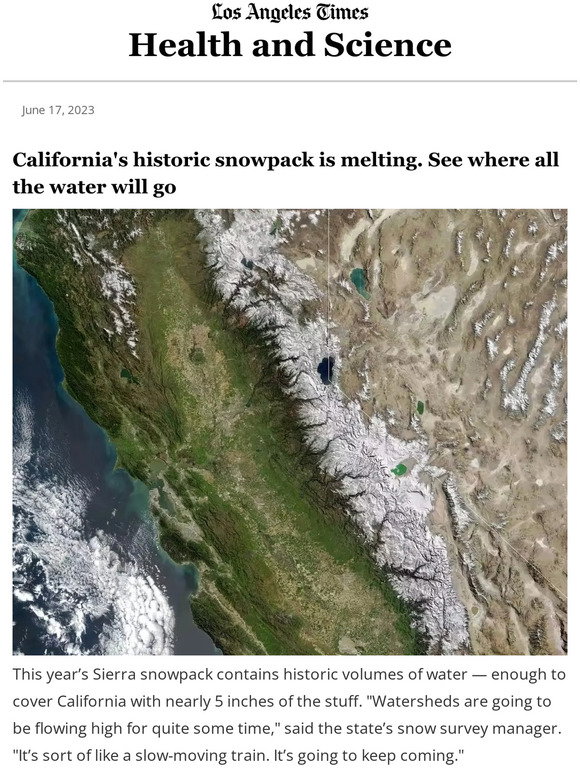 Los Angeles Times: California's historic snowpack is melting. See where ...