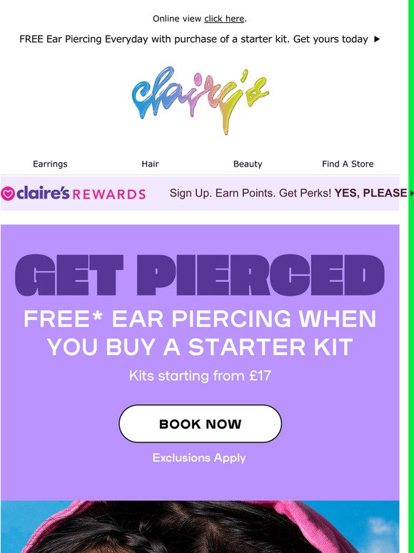 Claire's: This is your sign to get a FREE piercing | Milled