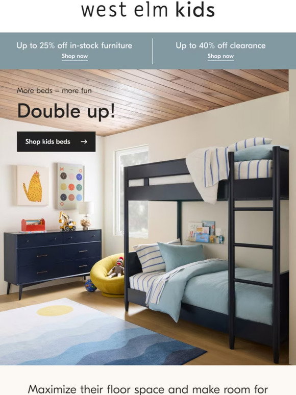 West Elm: Bunk beds mean double the FUN | Milled